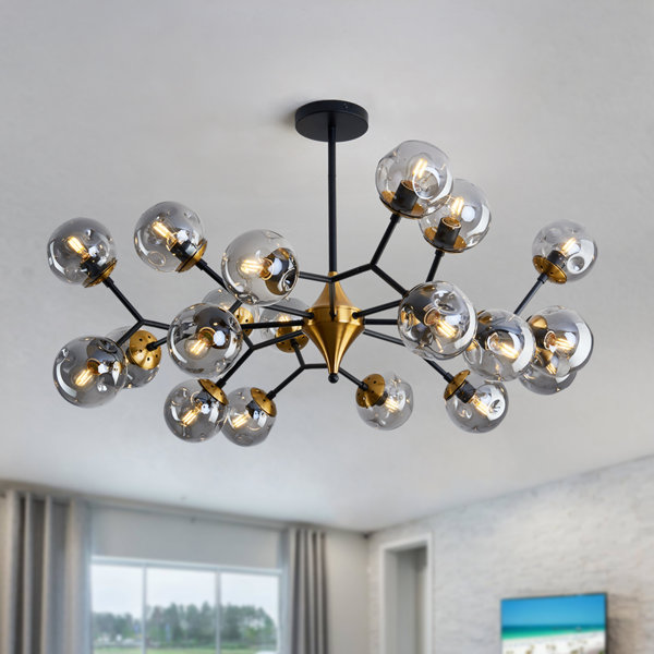 Ivy Bronx Manaia 20 - Light Dimmable Sputnik Modern Linear Chandelier | Wayfair